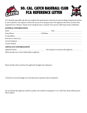 Fillable Online socalfcabaseball So. Cal. CatCh BaSeBall CluB FCa ...