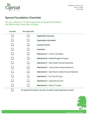 Fillable Online sprout-foundation To download our application form ...