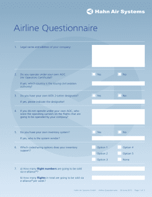Fillable Online Airline Questionnaire - aerocrs.com Fax Email Print ...