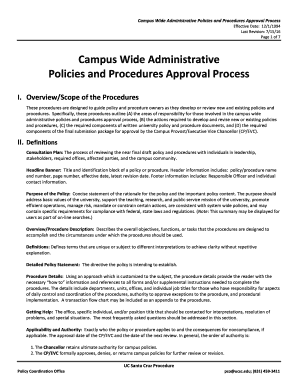 Fillable Online Campus Wide Administrative Policies and Procedures ...
