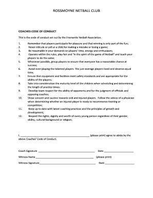Fillable Online ROSSMOYNE NETBALL CLUB Fax Email Print - pdfFiller
