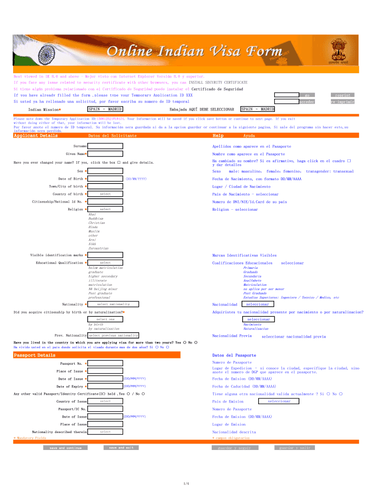 Fillable Online Online India Visa Form Fax Email Print - pdfFiller