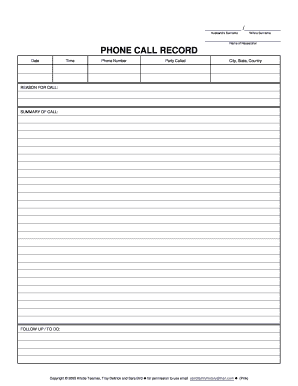 Fillable Online REASON FOR CALL: SUMMARY OF CALL Fax Email Print ...