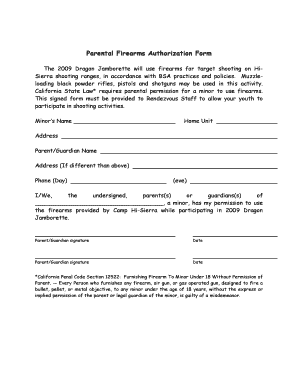Fillable Online bsa452 Parental Firearms Authorization Form.doc ...