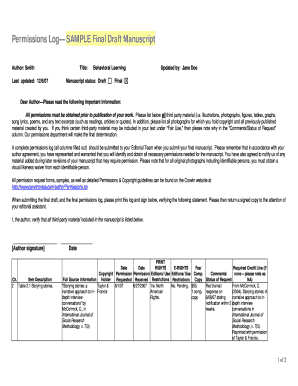 Fillable Online Sample Corwin Final Perm. Log template 3.18.09 Fax ...