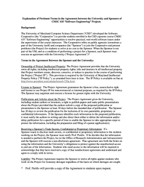 Fillable Online seam cs umd Class project IP agreement - Software ...