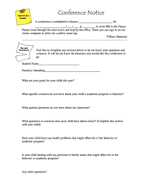 Fillable Online Conference Notice - bored-teens.com Fax Email Print ...
