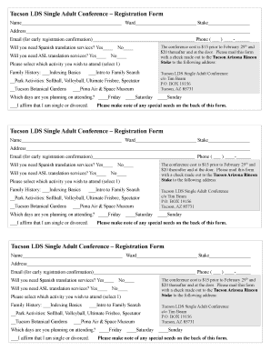 Fillable Online conference tucsonldssingleadults Tucson LDS Single ...