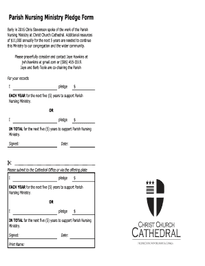 Fillable Online cccath Parish Nursing Ministry Pledge Form - cccath.ca ...