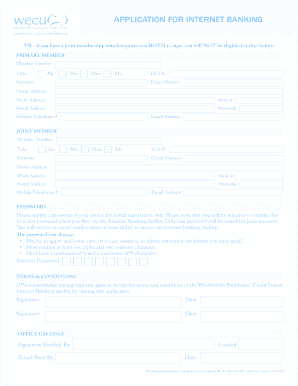 Wecu Online Banking - Fill Online, Printable, Fillable, Blank | pdfFiller
