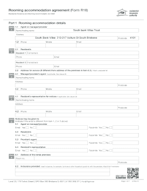 Fillable Online studentstay RTA-rooming-accomodation-agreement-formR18 ...