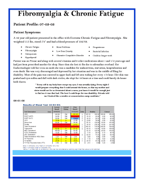 Fillable Online Fibromyalgia & Chronic Fatigue Fax Email Print - pdfFiller