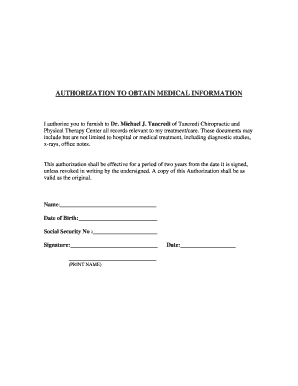Fillable Online AUTHORIZATION TO OBTAIN MEDICAL INFORMATION.DOC Fax ...