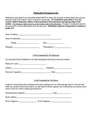 Fillable Online lcsaints Medication Permission Slip - lcsaints.net Fax ...
