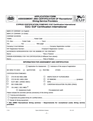 Fillable Online cycert org CCC/ EUF Certification International - cycert org Fax Email Print ...