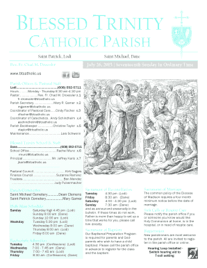 Fillable Online btcatholic BLESSED TRINITY CATHOLIC PARISH Saint ...