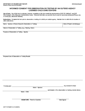 Fillable Online Dcffcfs0057Informed Consent For Observation or Testing ...