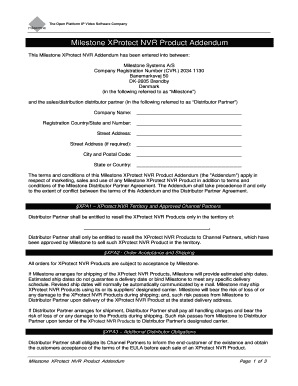 Fillable Online Milestone XProtect NVR Product Addendum Fax Email Print ...