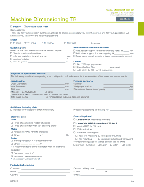 Fillable Online weiss-gmbh 09/2011 59 Machine Dimensioning TR Model TR ...