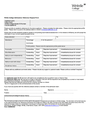 Fillable Online writtlecollege ac Writtle College Admissions ...