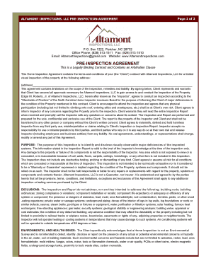 Fillable Online PRE-INSPECTION AGREEMENT This is a Legally Binding ...