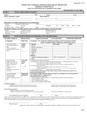 Fillable Online ASTHMA HEALTH CARE ACTION PLAN & Fax Email Print ...