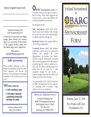 Fillable Online barcprograms Sponsor recognition sign to read: Fax ...