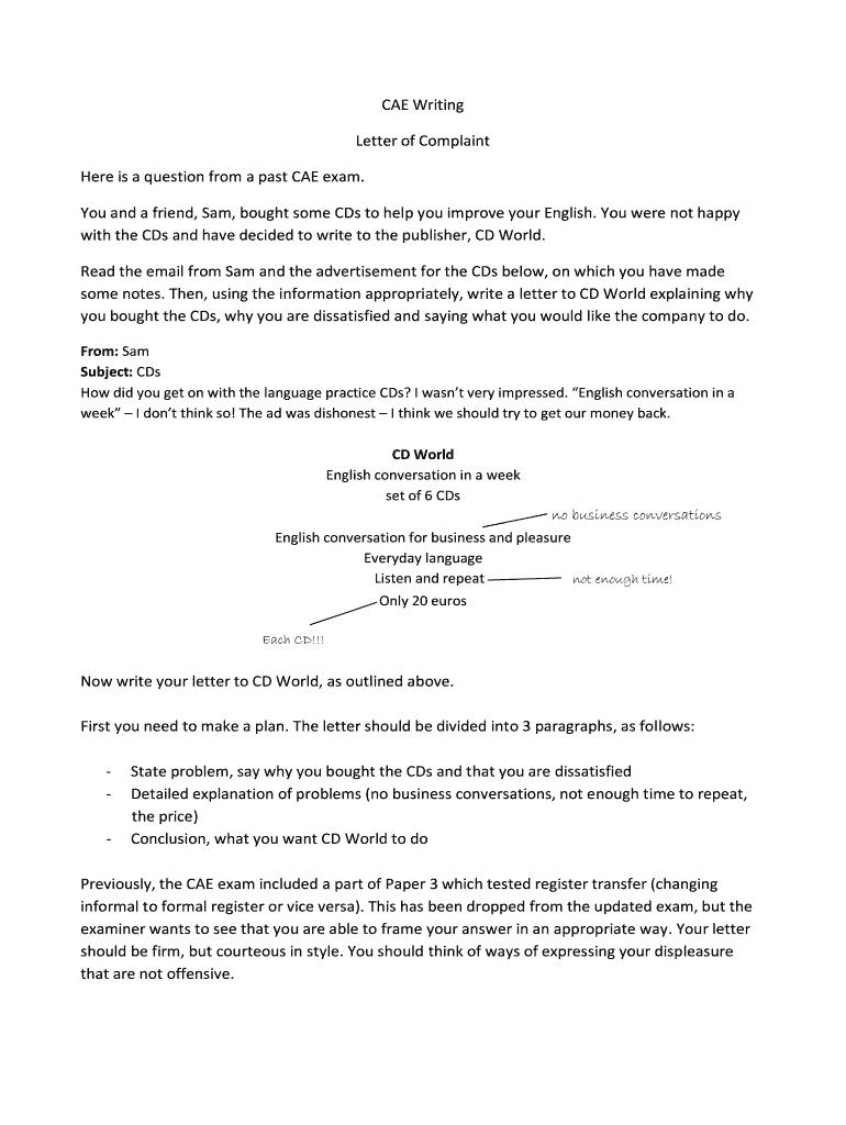 Fillable Online Here is a question from a past CAE exam Fax Email Print ...