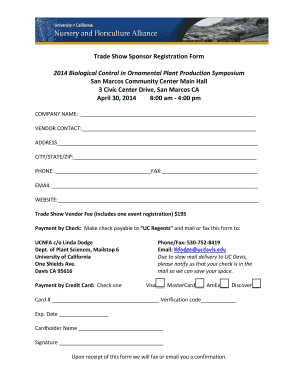 Fillable Online Trade Show Sponsor Registration Form Fax Email Print ...