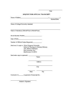 Fillable Online Transcript Request Form - epworthpulpit.com Fax Email ...