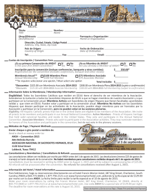 Fillable Online ansh Convention Registration Form 2015 Fax Email Print - pdfFiller