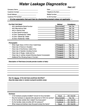 Fillable Online Water Leakage Diagnostics - ajdoor.com Fax Email Print ...