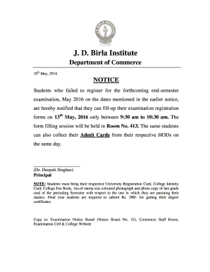 Fillable Online jdbikolkata EXAMINATION FORM FILL-UP Missing ...