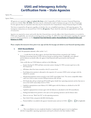 Fillable Online USAS and Interagency Activity Certification Form State ...