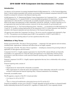 Fillable Online An objective of Government Accounting Standards Board ...