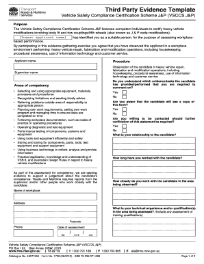 Fillable Online Third Party Evidence Template. Third Party Evidence Template Catalogue No ...