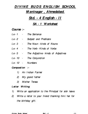 Fillable Online position of adjectives worksheet for std4 form Fax ...