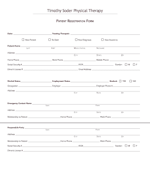 Fillable Online New Patient Form - Tim Soder Physical Therapy Fax Email ...
