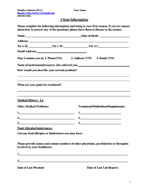 Fillable Online Initial Nutrition Assessment For Eating Disorders Fax Email Print - pdfFiller