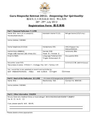 Fillable Online chinese thekchencholing Registration Form - chinese ...