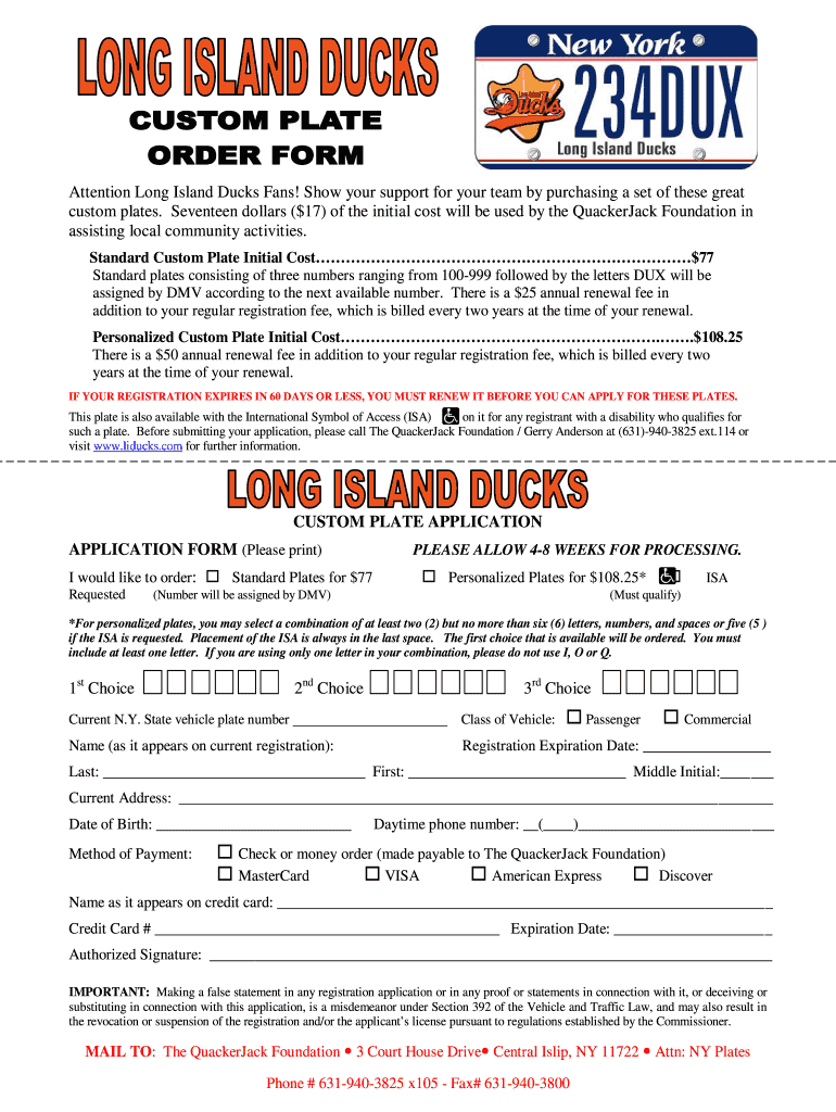 Fillable Online Attention Long Island Ducks Fans! Show your support for ...