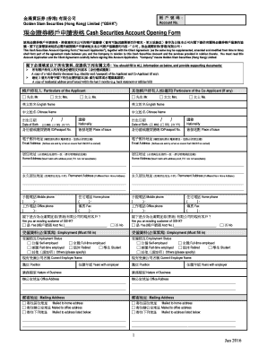 Fillable Online ??????????Cash Securities Account Opening Form Fax ...