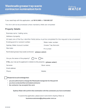 Fillable Online Wastesafe grease trap waste Fax Email Print - pdfFiller