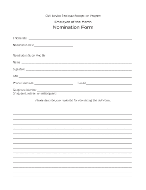 Fillable Online govst Civil Service Employee Recognition Program Fax Email Print - pdfFiller