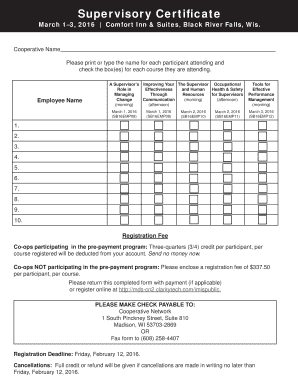 Fillable Online 2016 Supervisory Certificate Courses ALL.indd ...