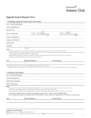 Fillable Online Upgrade Award Request Form Fax Email Print - pdfFiller