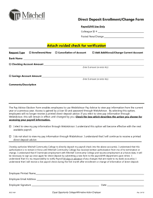 Fillable Online mitchellcc Payroll/HR Use Only Fax Email Print - pdfFiller