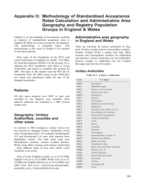 Fillable Online renalreg Appendix D: Methodology of Standardised ...