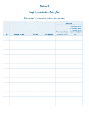 Fillable Online Sample Vaccination Declination Tracking Form - mass Fax ...