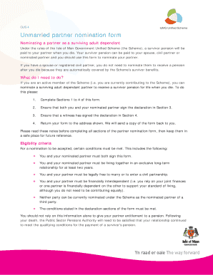 Fillable Online Unmarried partner nomination form - iomunifiedscheme.im ...